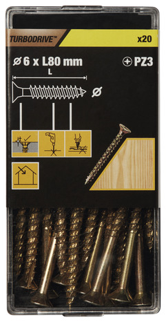 Vis agglo turbo 6 x 80 mm 100 pièces - Brico Dépôt