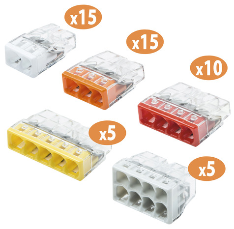 Lot de 50 mini bornes de connexion automatique panachées - Brico Dépôt