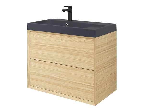 Plan vasque résine noir "Miria" L. 80 cm - Brico Dépôt