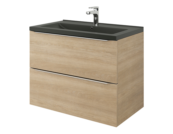 Plan vasque céramique noir "Napold" L. 80 cm - Brico Dépôt