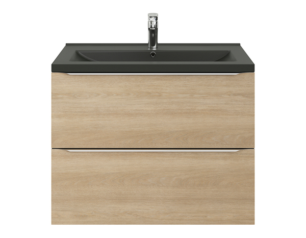 Plan vasque céramique noir "Napold" L. 80 cm - Brico Dépôt