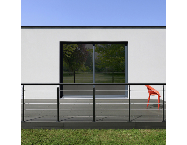 Kit balustrade à plat aluminium noir "Jorun" H. 1 m x L. 2 m - Brico Dépôt