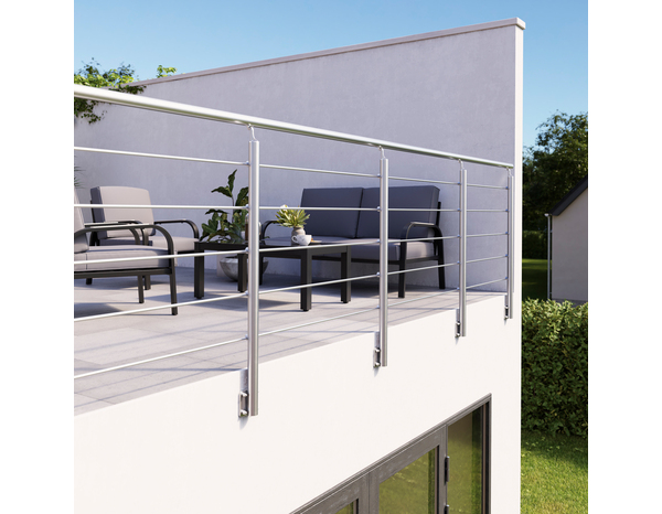 Kit balustrade latérale aluminium "Jorun" H. 1,17 m x L. 2 m - Brico Dépôt