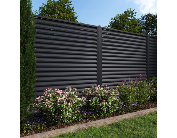 Panneau métal "Artemio" gris anthracite - 180 x l. 180 cm. - Brico Dépôt