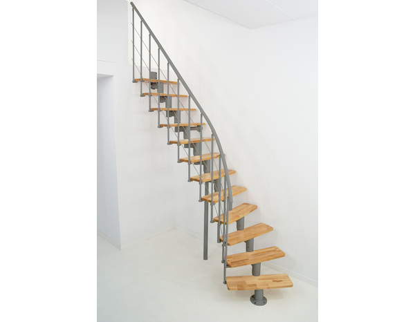 Escalier modulaire + rampe "Balor" Gris mat RAL 9023 - Brico Dépôt