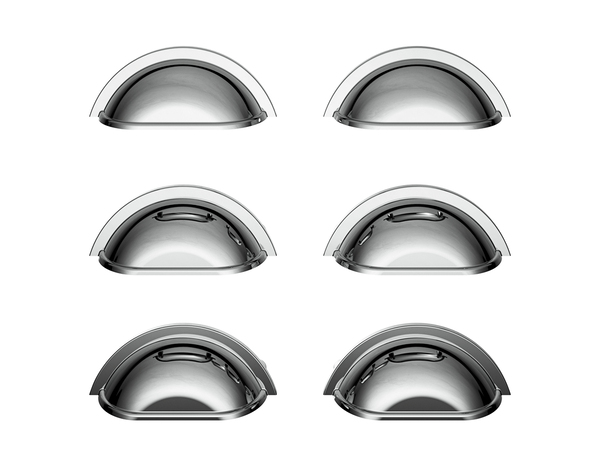 Lot de 6 poignées de meuble "Goderic" - Effet chromé - Entraxe 64 mm ...