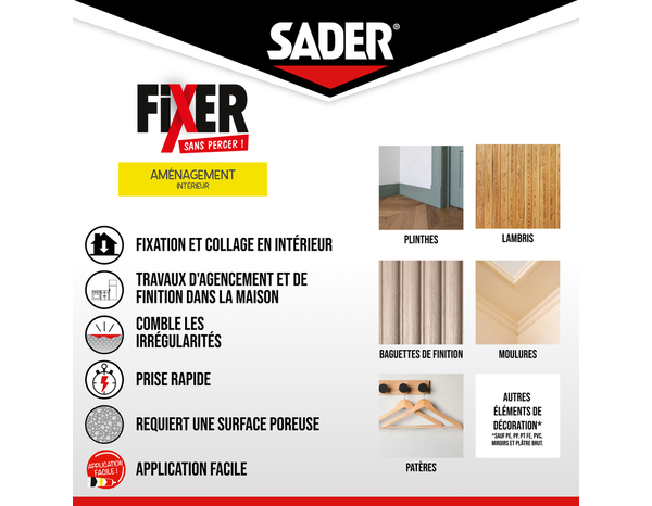 Colle fixer sans percer aménagement intérieur - tube 70 g - Brico Dépôt